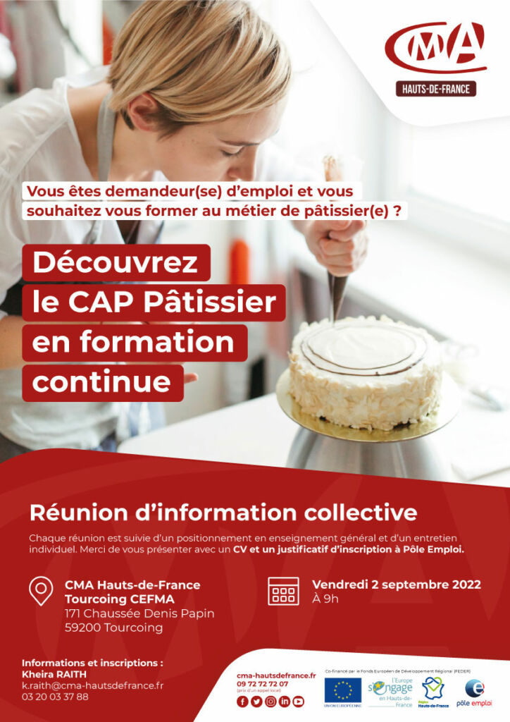 Réunions d'infos formation CAP Pâtisserie et CAP Boulangerie
